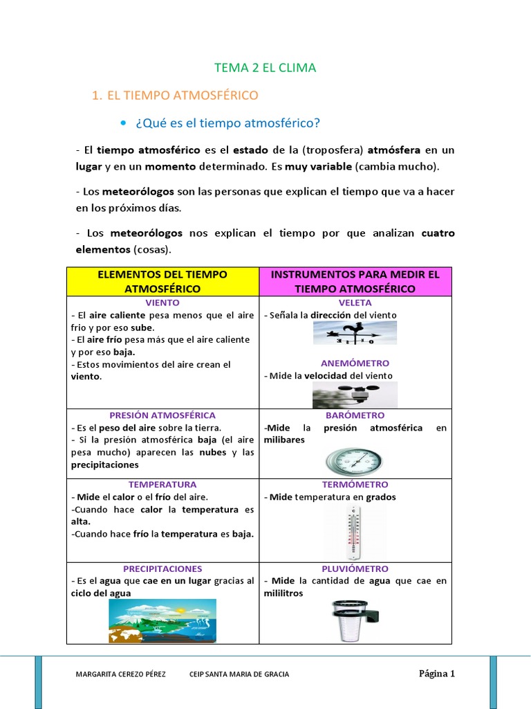 Tema 2 El Clima | PDF | Clima | Clima