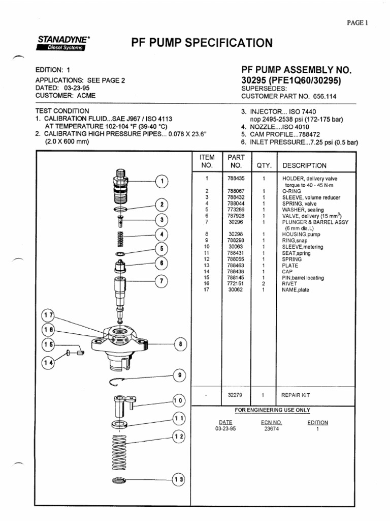 PF Pump Specification: Stanadyne" | Download Free PDF | Pump | Valve