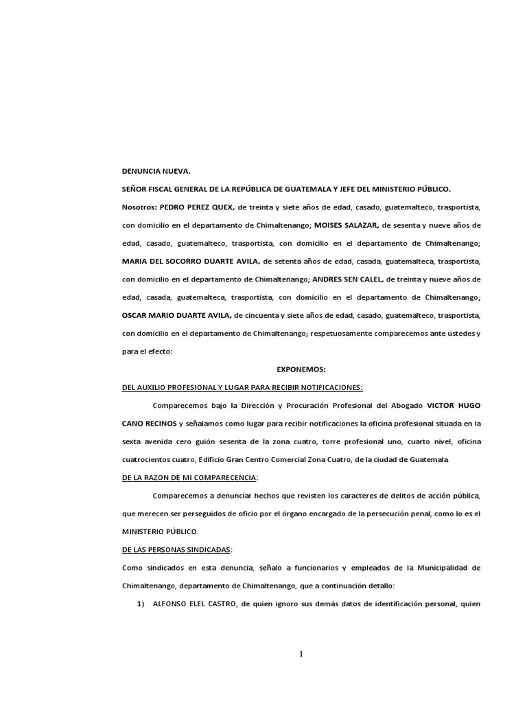 Denuncia - Cobro Indebido | PDF | Guatemala | Gobierno