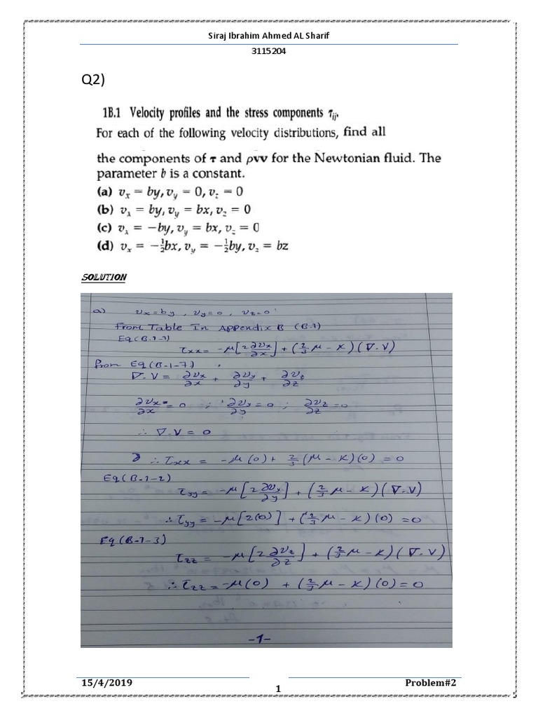 Solution: Siraj Ibrahim Ahmed AL Sharif 3115204 | PDF