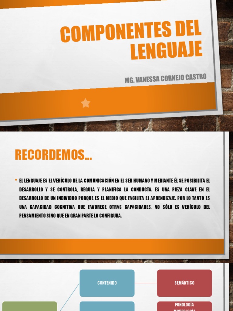 Componentes Del Lenguaje | PDF | Palabra | Oración (Lingüística)