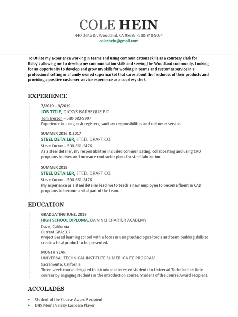 Cole Hein - Resume | PDF