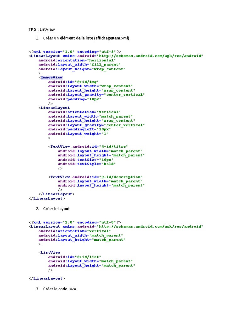 TP 5 Listview | PDF | Alphabet Inc. | Android (Operating System)