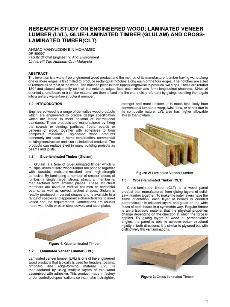 Research Study On Engineered Wood Laminated Veneer Lumber (LVL), Glue ...