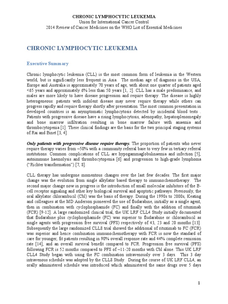 Chronic Lymphocytic Leukemia | PDF | Leukemia | Clinical Medicine