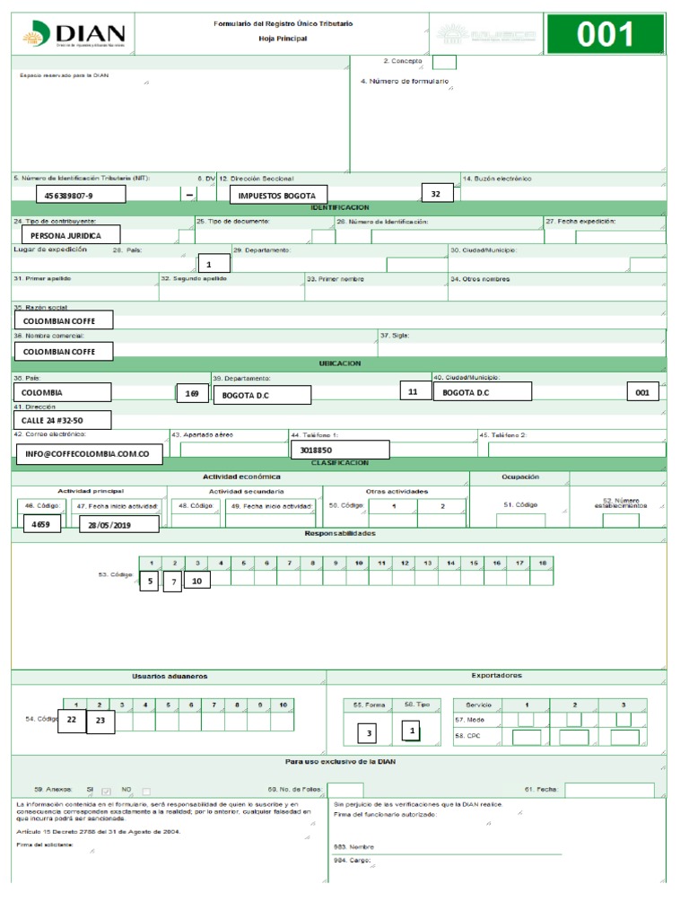 Formulario RUT | PDF