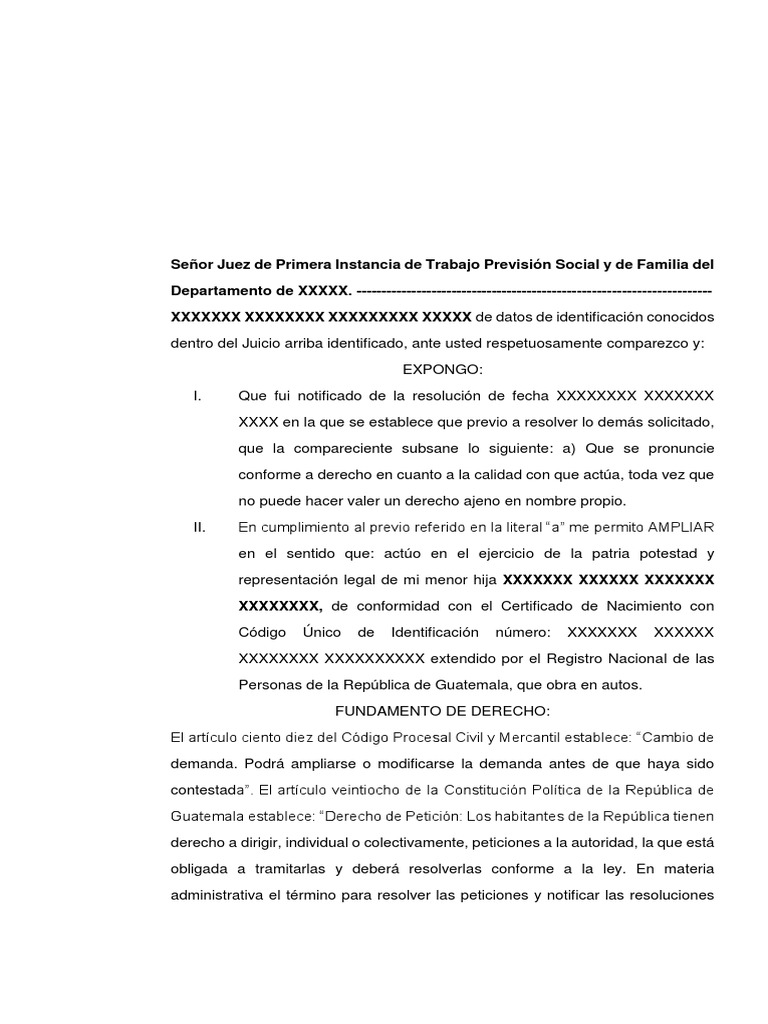 Memorial de Subsanacion de Previo | PDF | Demanda judicial | Virtud