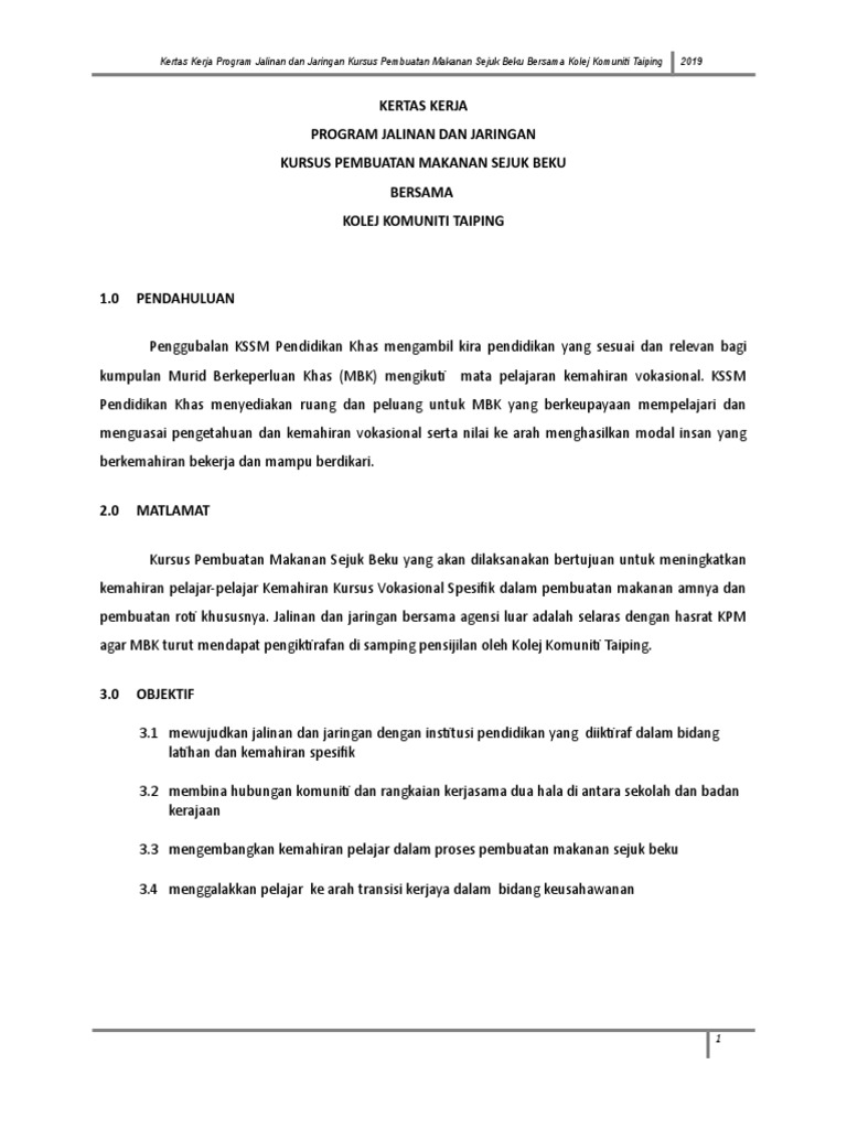 Kertas Kerja Program Jalinan Dan Jaringan | PDF