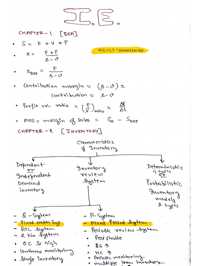 Industrial Engineering Notes | PDF