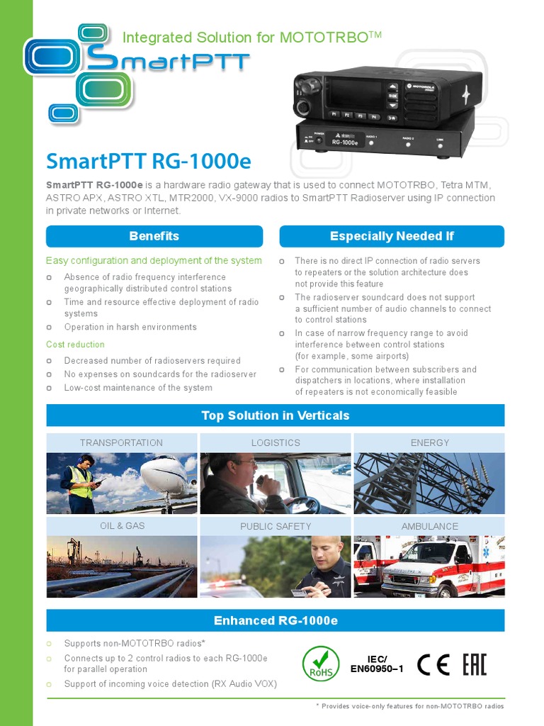 2018 05 Leaflet SmartPTT RG-1000e Eng A4 Web | PDF | Radio | Internet ...