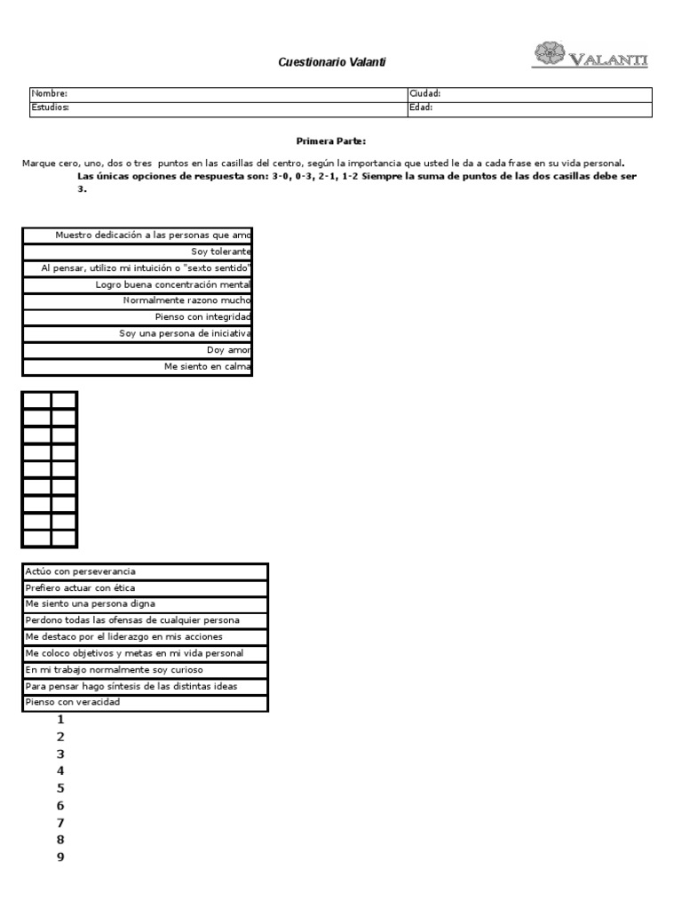 Prueba Valanti PDF | PDF