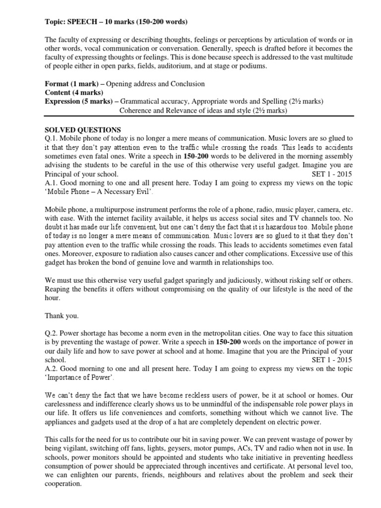 Speech Writing | PDF | Speech | Communication