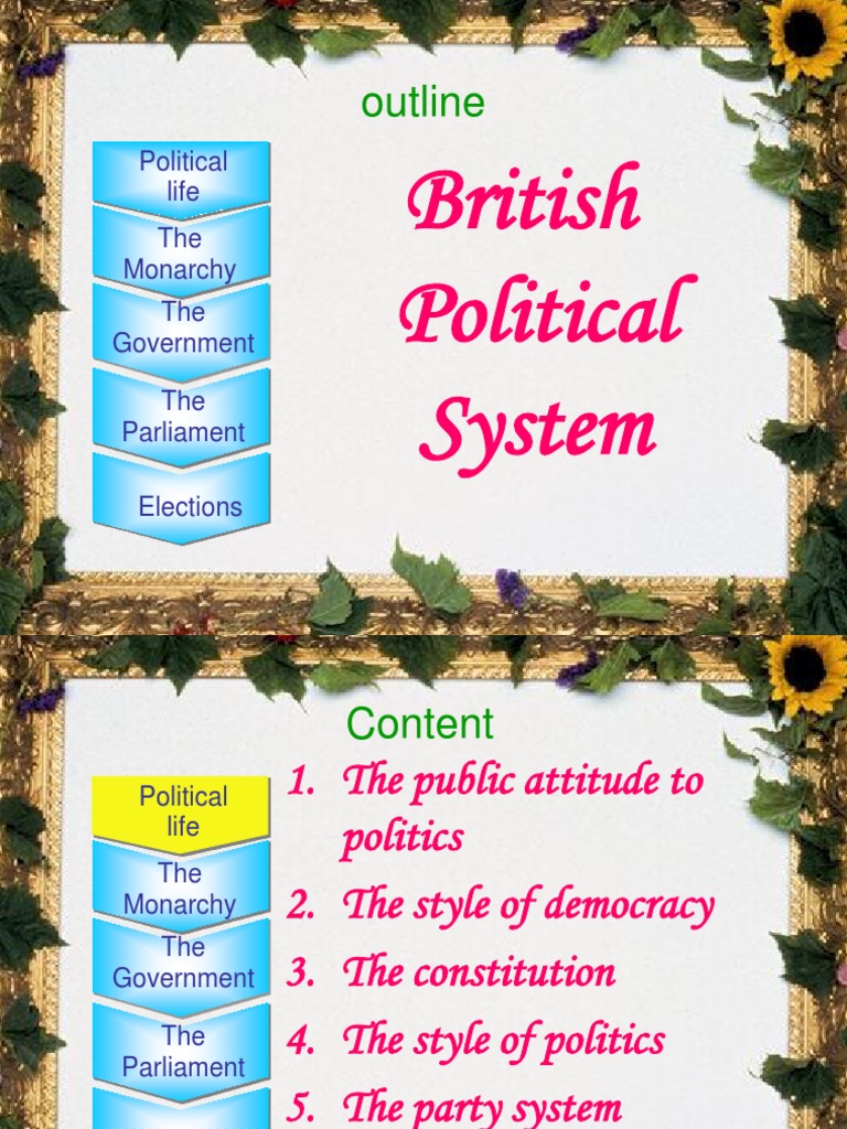 British Political System Overview | PDF | Parliament Of The United ...