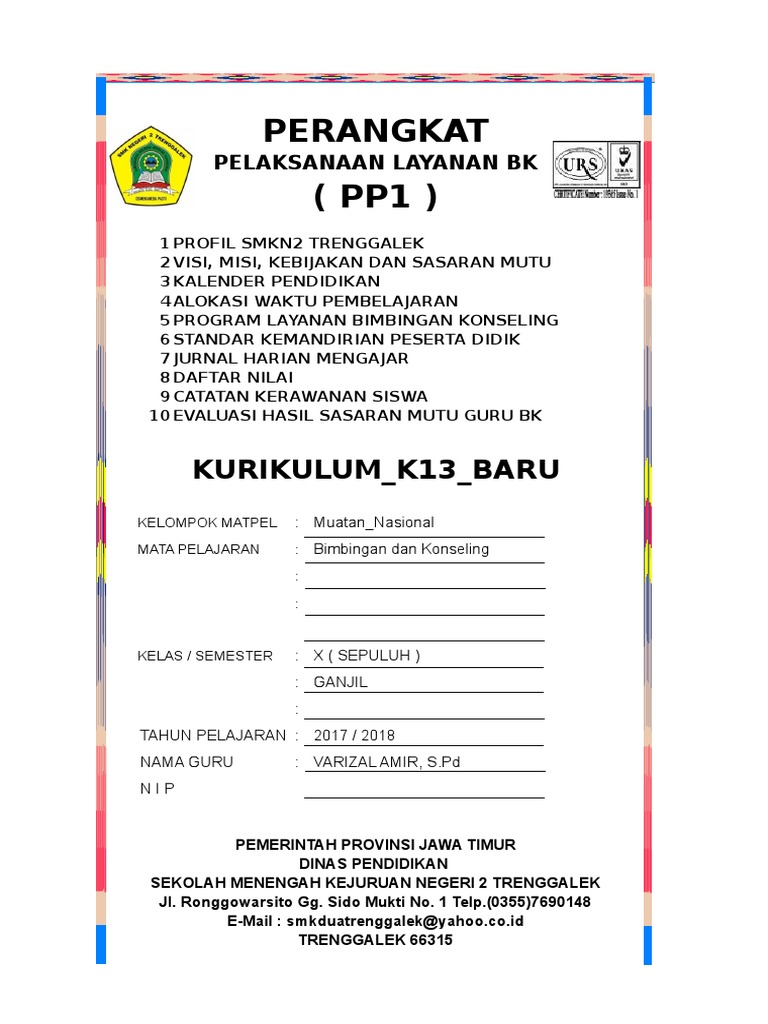 Contoh Perangkat Pelaksanaan Layanan BK Lengkap | PDF