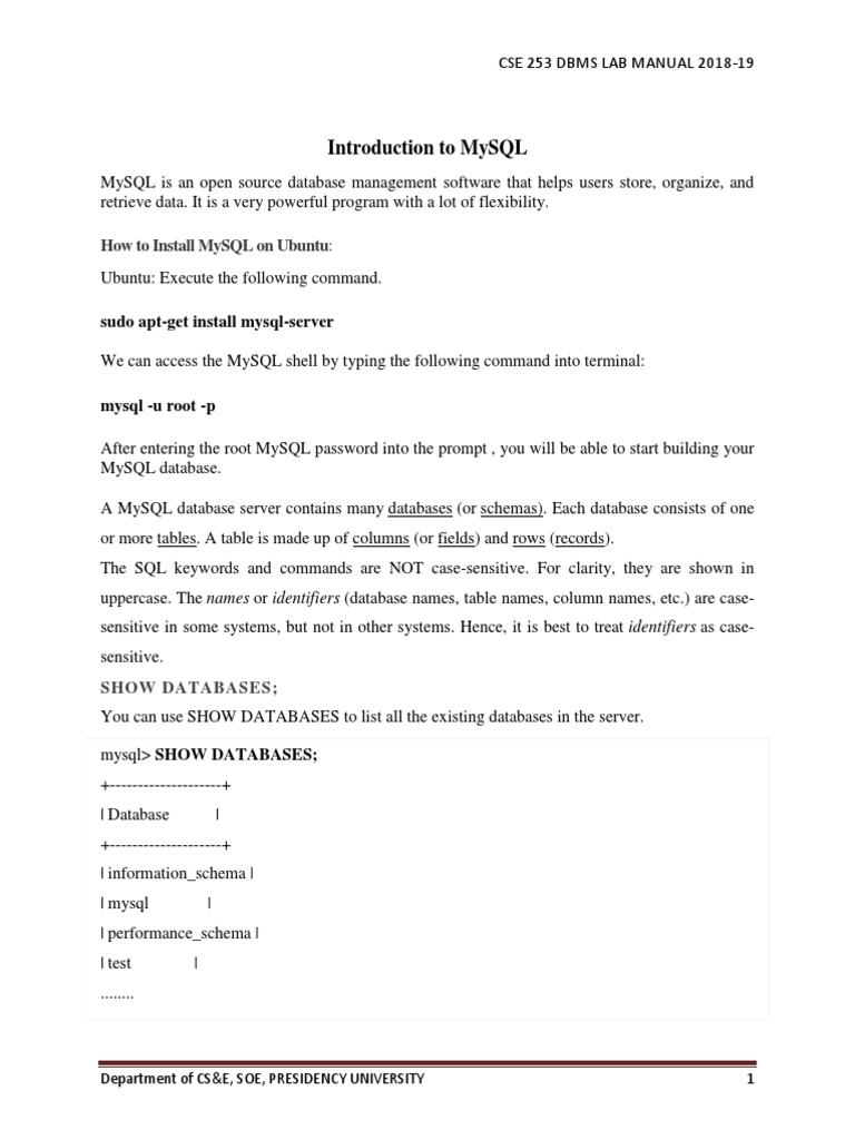 An Introduction to MySQL Databases and Common SQL Commands for Database ...
