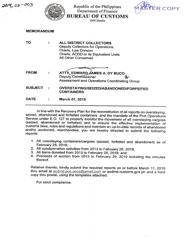 Overstaying, Seized, Abandoned, or Forfeited Containers | PDF