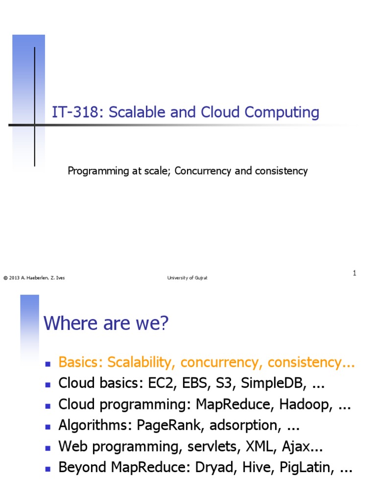IT-318: Scalable and Cloud Computing: Programming at Scale Concurrency and Consistency | PDF ...