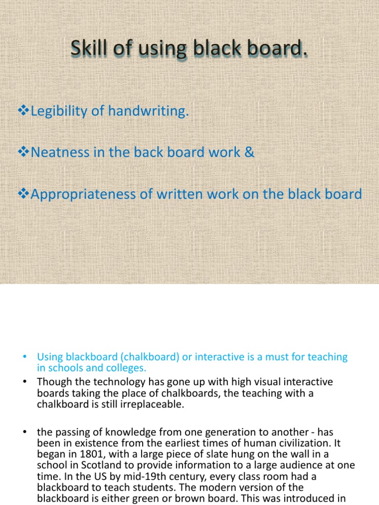 Blackboard Teaching Techniques | PDF | Behavior Modification | Cognition