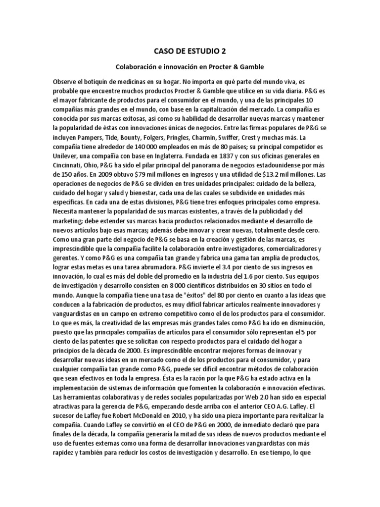 Caso de Estudio 2 | PDF | Procter & Gamble | Microsoft