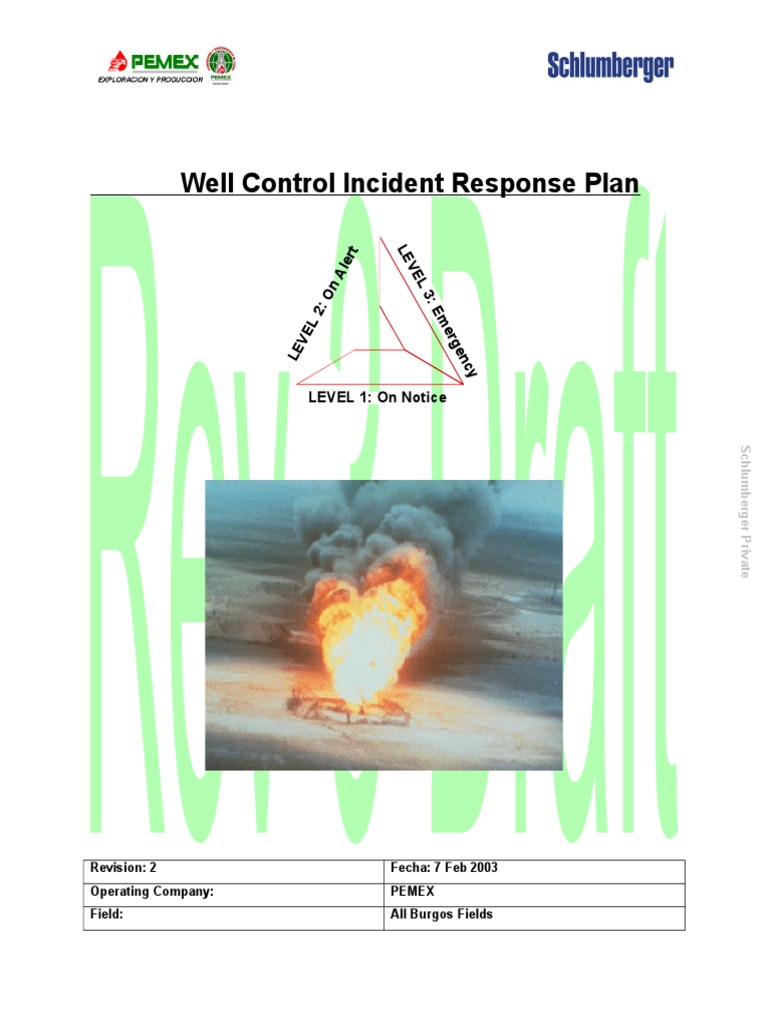 Well Control Incident Response Plan: N A Le RT | PDF | Blowout (Well ...