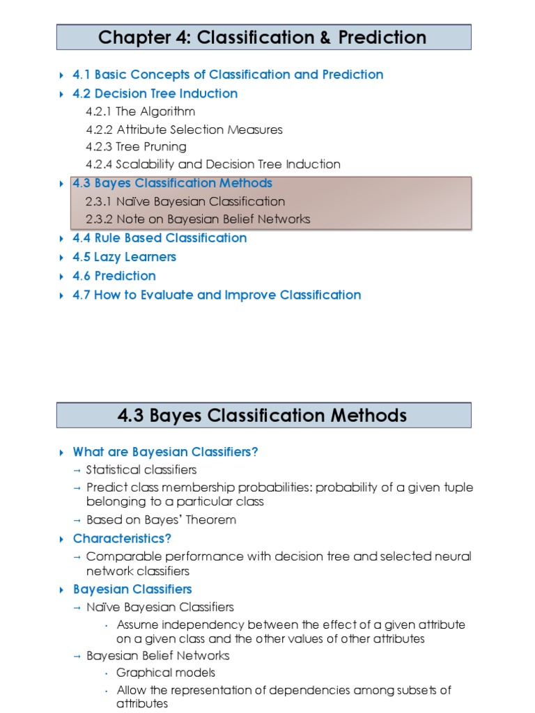 Chapter 4: Classification & Prediction: 4.1 Basic Concepts of ...