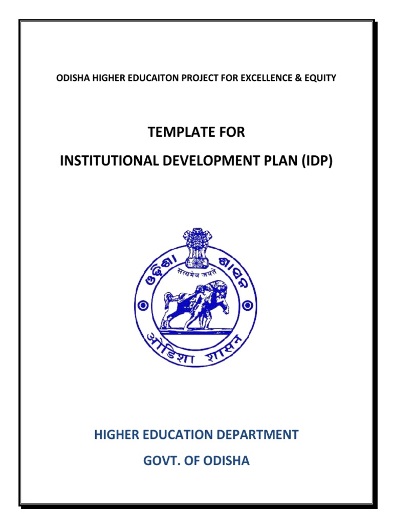 Template For Institutional Development Plan (Idp) : Higher Education ...