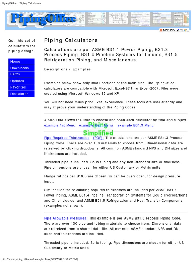 Piping Calculators for Engineers | PDF | Pipe (Fluid Conveyance ...