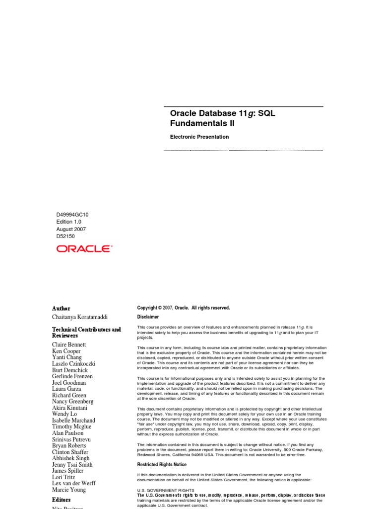 CoverPage 2 | PDF | Oracle Database | Proprietary Software