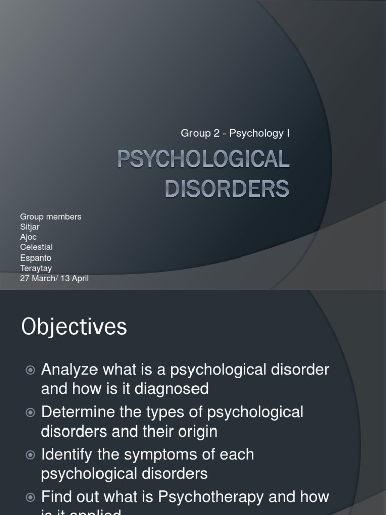 Psychological Disorders | PDF | Mental Disorder | Psychotherapy