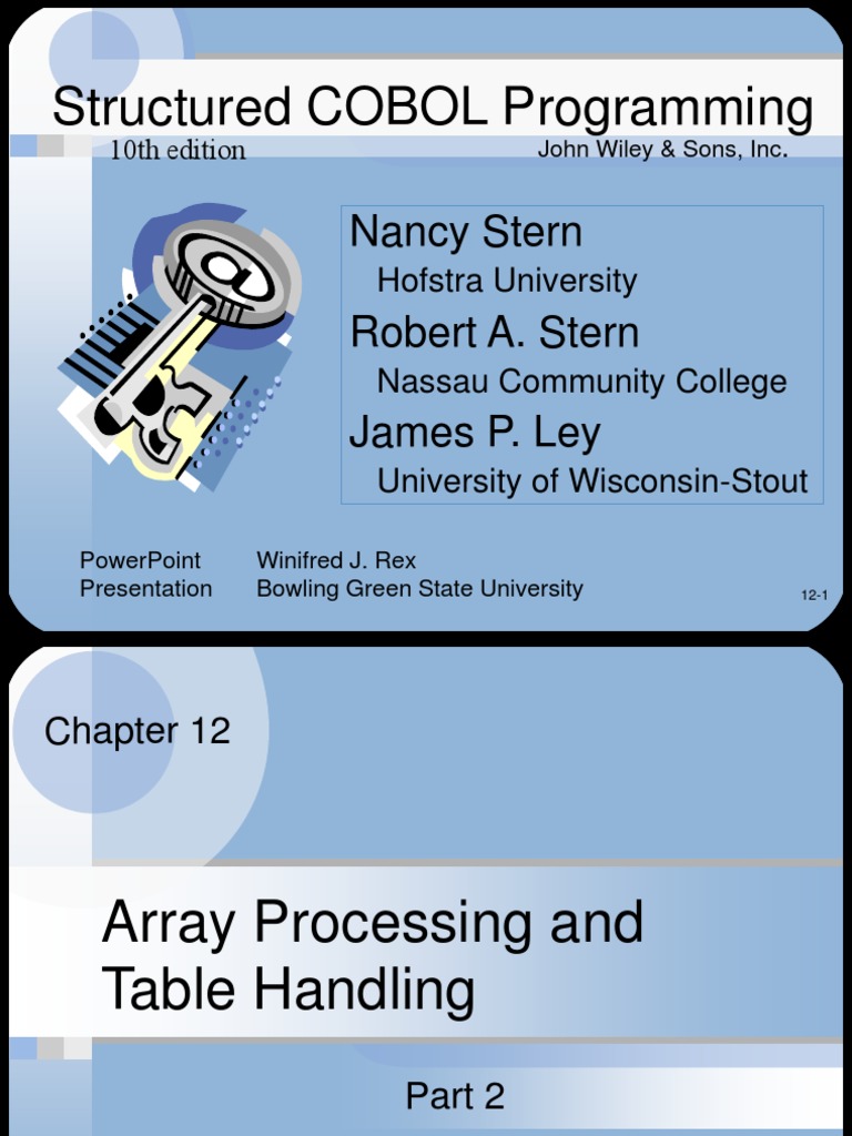Structured COBOL Programming: Nancy Stern Robert A. Stern James P. Ley | PDF | Array Data ...