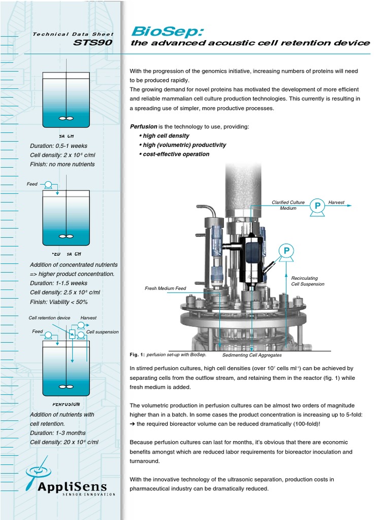 Biosep:: The Advanced Acoustic Cell Retention Device | PDF | Cell ...