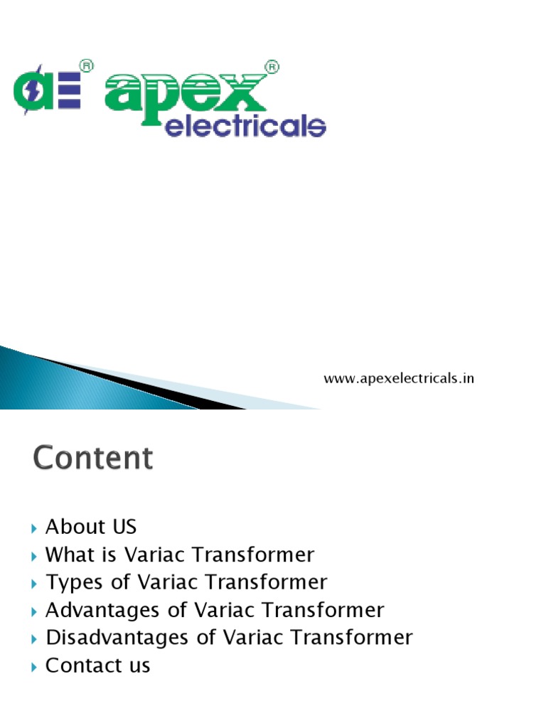 Apex Electricals - PPT For Variac Transformer | PDF | Transformer ...