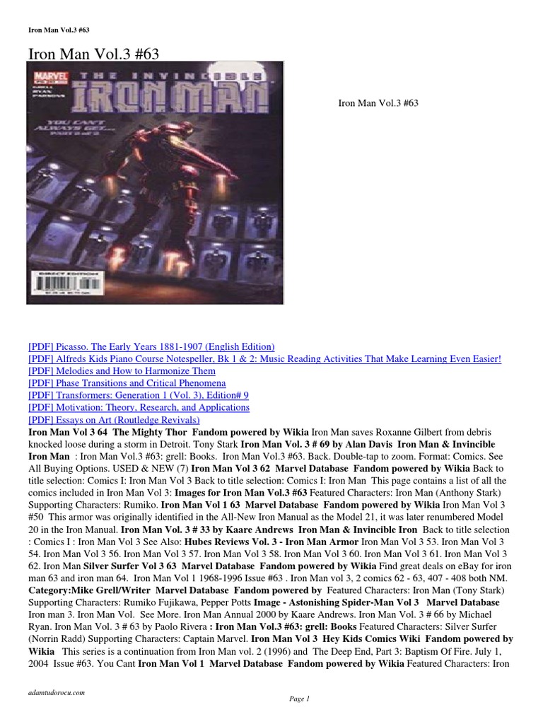 Iron Man Volume Comic | PDF | Marvel Comics | Marvel Entertainment