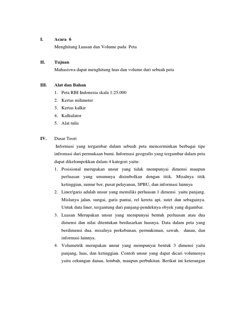 Menghitung Luasan Dan Volume Pada Peta | PDF