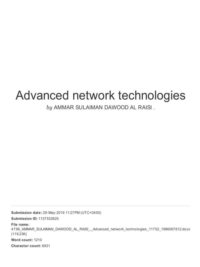 Advanced Network Technologies | PDF | Human Communication | Onomastics