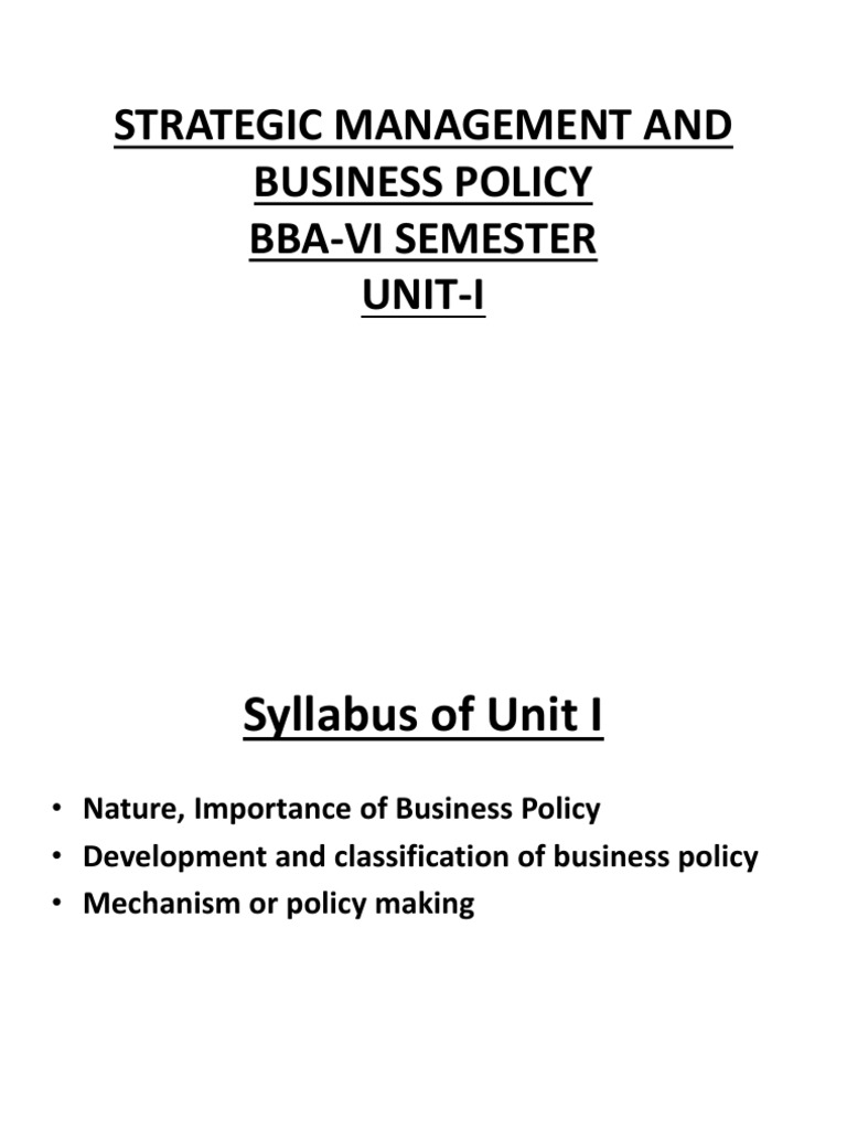Strategic Management and Business Policy | PDF | Strategic Management ...