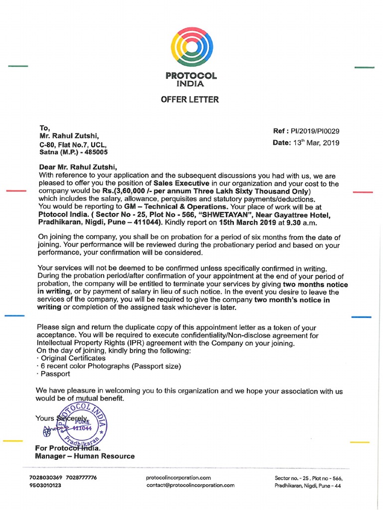 Offer Letter | PDF