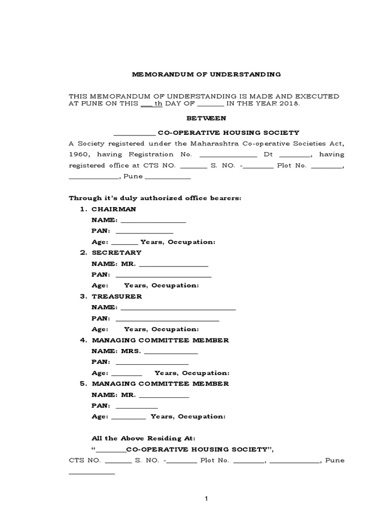 Mou Draft STD-1 | PDF | Memorandum Of Understanding | Virtue