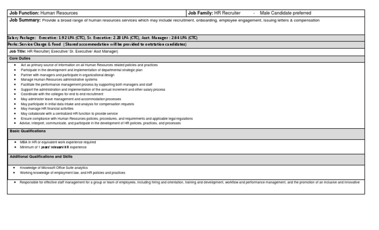 Job Function: Human Resources Job Family: HR Recruiter Job Summary ...