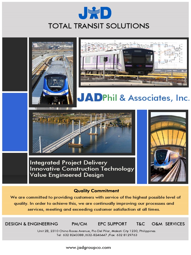 JADPhil Brochure - pdf03252019 | PDF | Project Management | Rail Transport