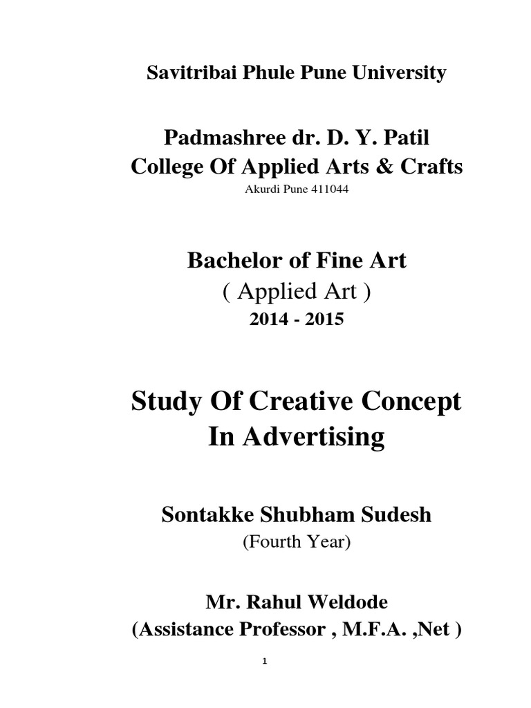 Study of Creative Concepts in Advertising. | PDF | Advertising | Creativity