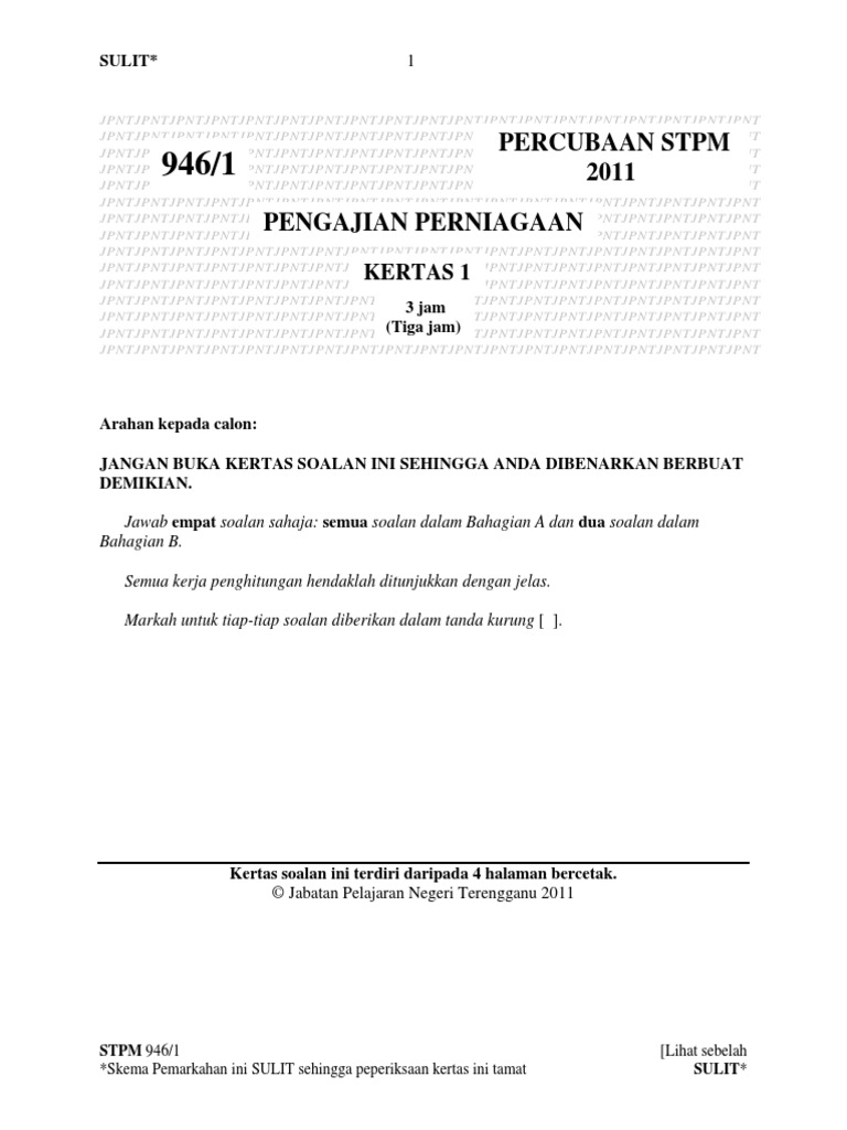 TRG PP STPM 2011 | PDF