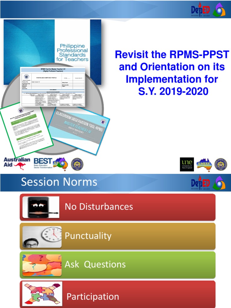 Revisit The RPMS-PPST and Orientation On Its Implementation For S.Y ...
