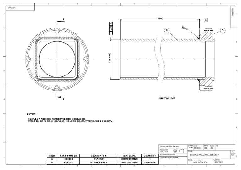 Welding Drawing Sample | PDF | Metals | Building Engineering
