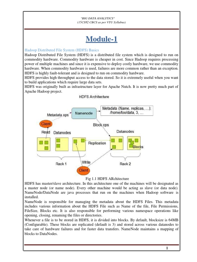 HDFS Basics for Big Data Analytics | PDF | Apache Hadoop | Map Reduce