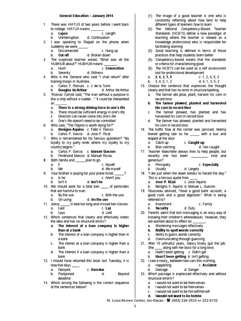 LET Reviewer - General Education | PDF | Evaporation | Water