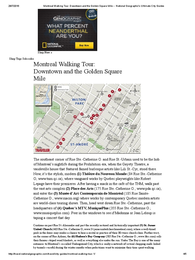 Montreal Walking Tour - Downtown and The Golden Square Mile - National ...