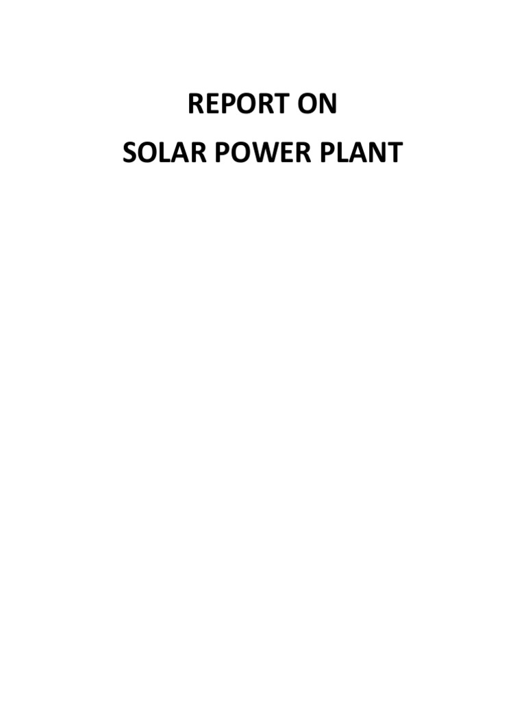 REPORT ON Solar Plant | PDF | Power Inverter | Direct Current