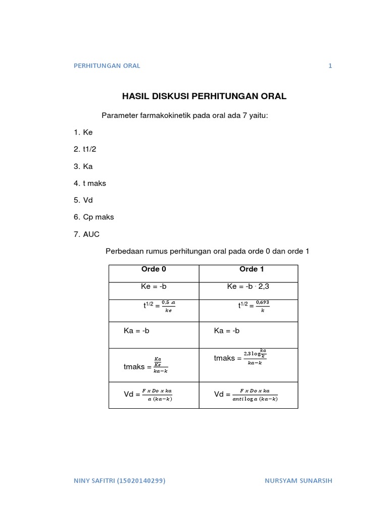Farkin Perhitungan Oral-1 | PDF