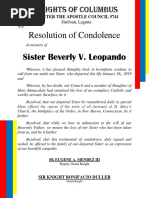 Kofc Resolution of Condolence | PDF | Religion & Spirituality